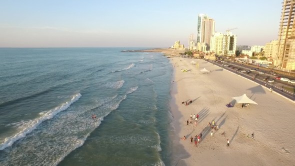 Cityscape of Ajman with Modern Buildings Aerial Top View, Stock Footage