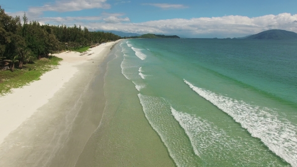 Aerial View of the Coast of South China Sea, Stock Footage | VideoHive