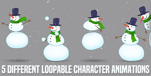 Snowman Animation Set, Motion Graphics | VideoHive