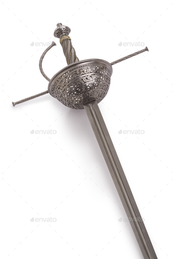 Sword Known as a Rapier Isolated on White Background Stock Photo by ...