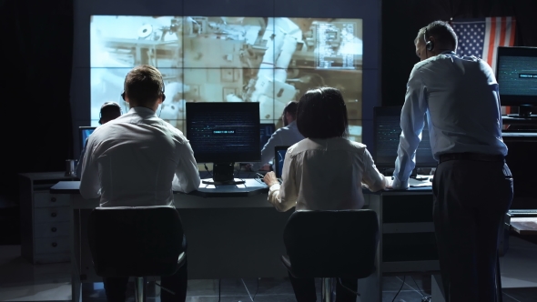 People Working in Mission Control Center. Elements of This Image ...