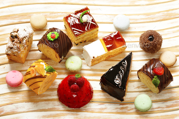 Assorted Mini Cakes Stock Photo by Dream79 | PhotoDune