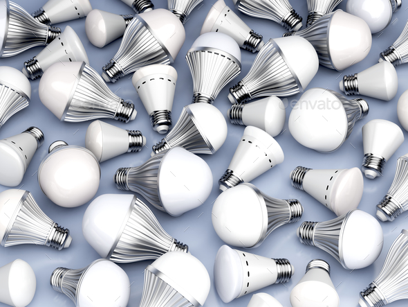 Different types of LED light bulbs Stock Photo by magraphics | PhotoDune