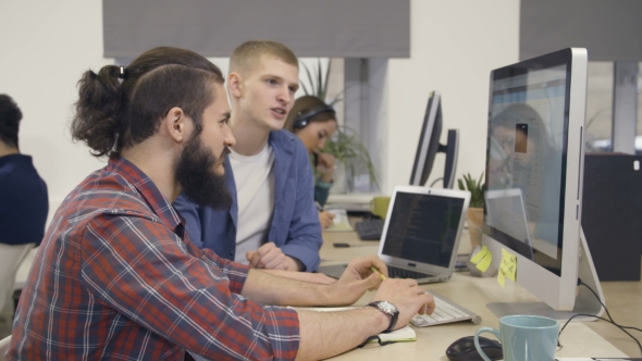 Group of Creative People Working with Computer, Stock Footage | VideoHive
