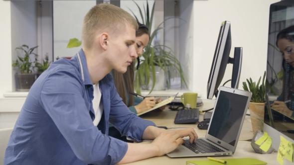 Young Programmer Working with Laptop, Stock Footage | VideoHive
