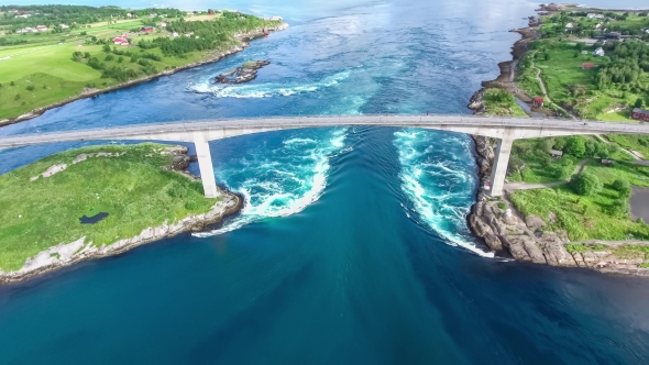 Whirlpools of the Maelstrom of Saltstraumen, Nordland, Norway, Stock ...