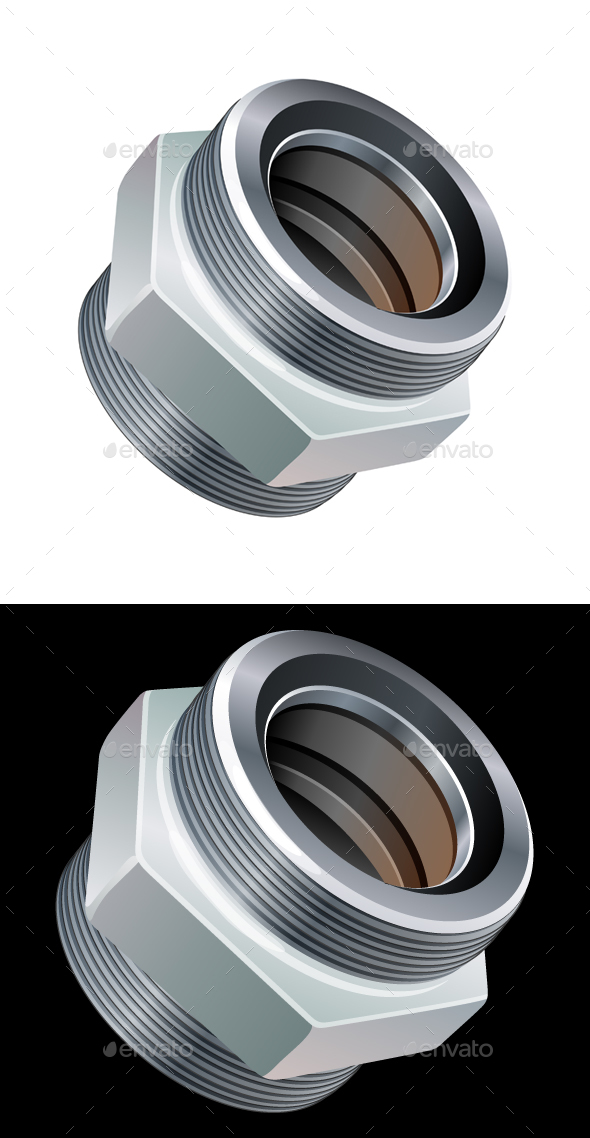 Threaded Connector Coupling - Icon Illustration by designpraxis ...