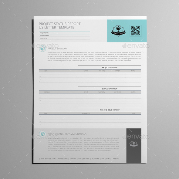 Project Status Report US Letter Template by Keboto | GraphicRiver