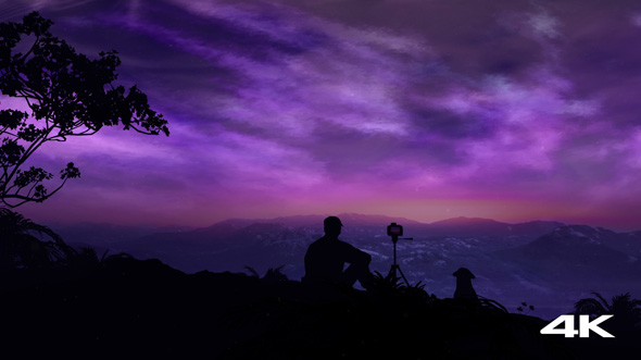 The Photographer Shoots A Magical Sunrise In The Mountains, Motion Graphics
