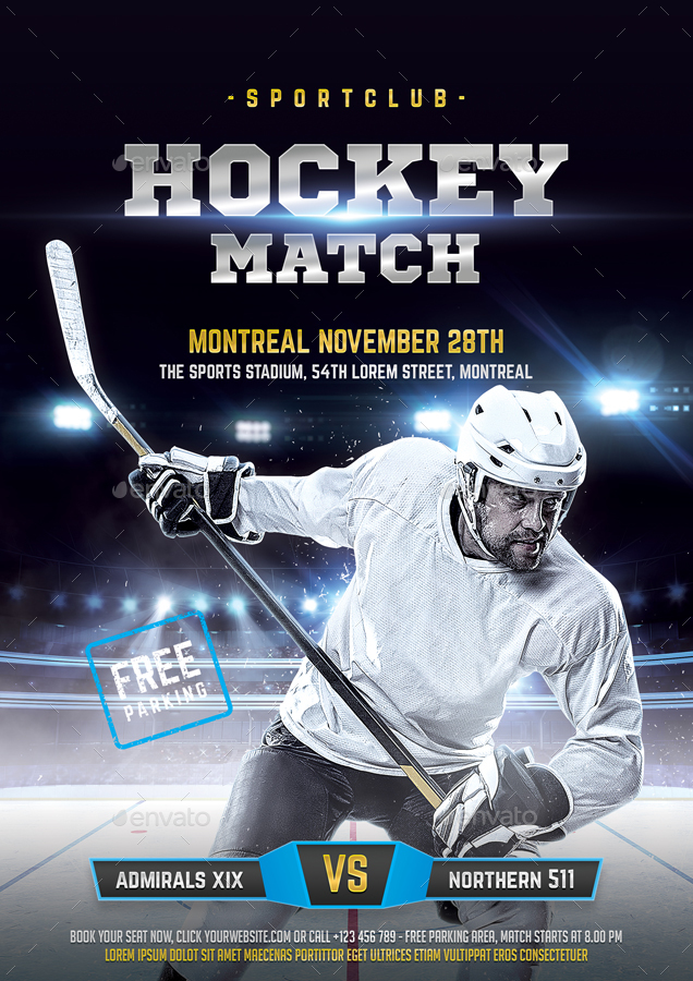 Hockey Flyer, Print Templates | GraphicRiver