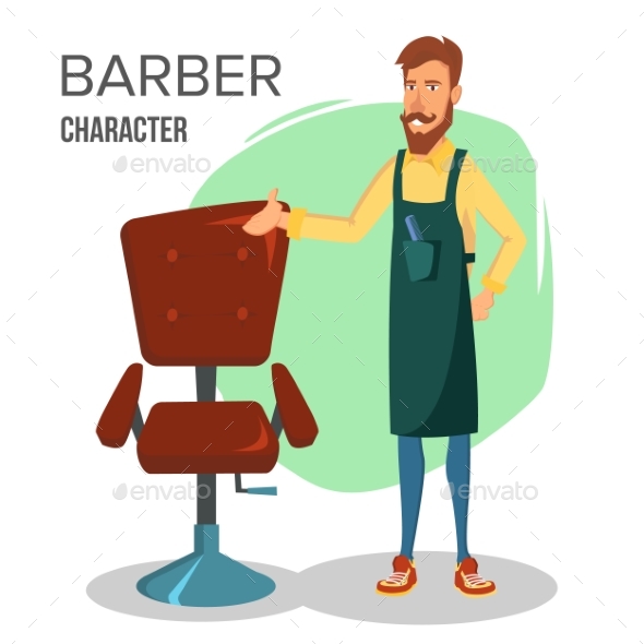 Cartoon Barber Character by pikepicture | GraphicRiver