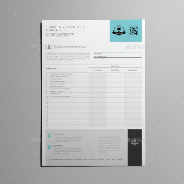 Competitive Point List Template by Keboto | GraphicRiver