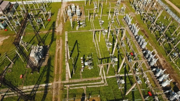 Electrical Substation,power Station Aerial View, Stock Footage | VideoHive