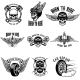 Set of Biker Emblems on White Background., Vectors | GraphicRiver