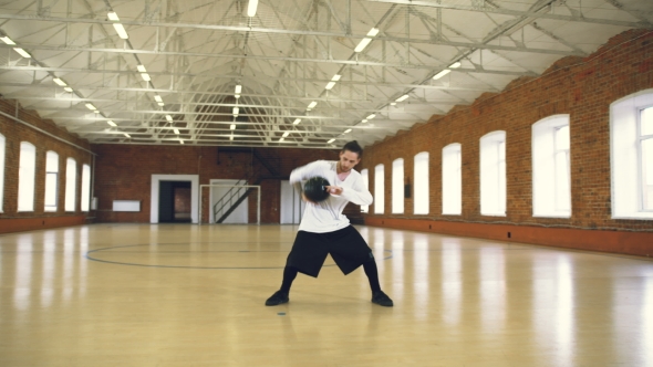 Man Shows His Skills in Basketball Freestyle, Stock Footage | VideoHive
