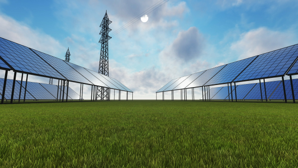 Solar Panels and Time Lapse Clouds, Motion Graphics | VideoHive