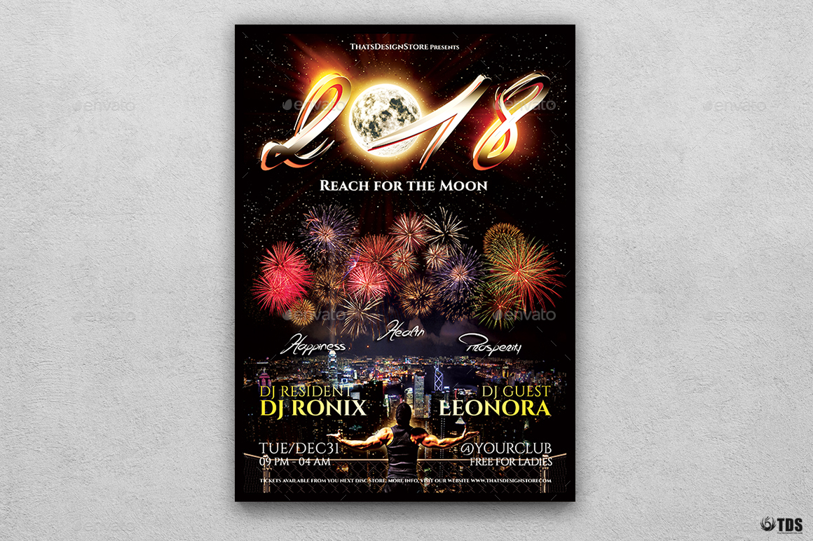 New Year Flyer Template V1 by lou606 | GraphicRiver