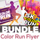 Color Run Event Flyer Bundle, Print Templates | GraphicRiver