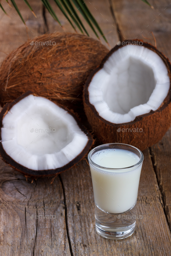 Coconut milk and shells Stock Photo by Lana_M | PhotoDune