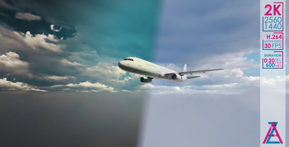 Aircraft Flight Along The Horizon, Motion Graphics | VideoHive