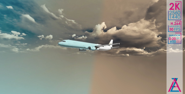 Aircraft Flight Along The Horizon, Motion Graphics | VideoHive