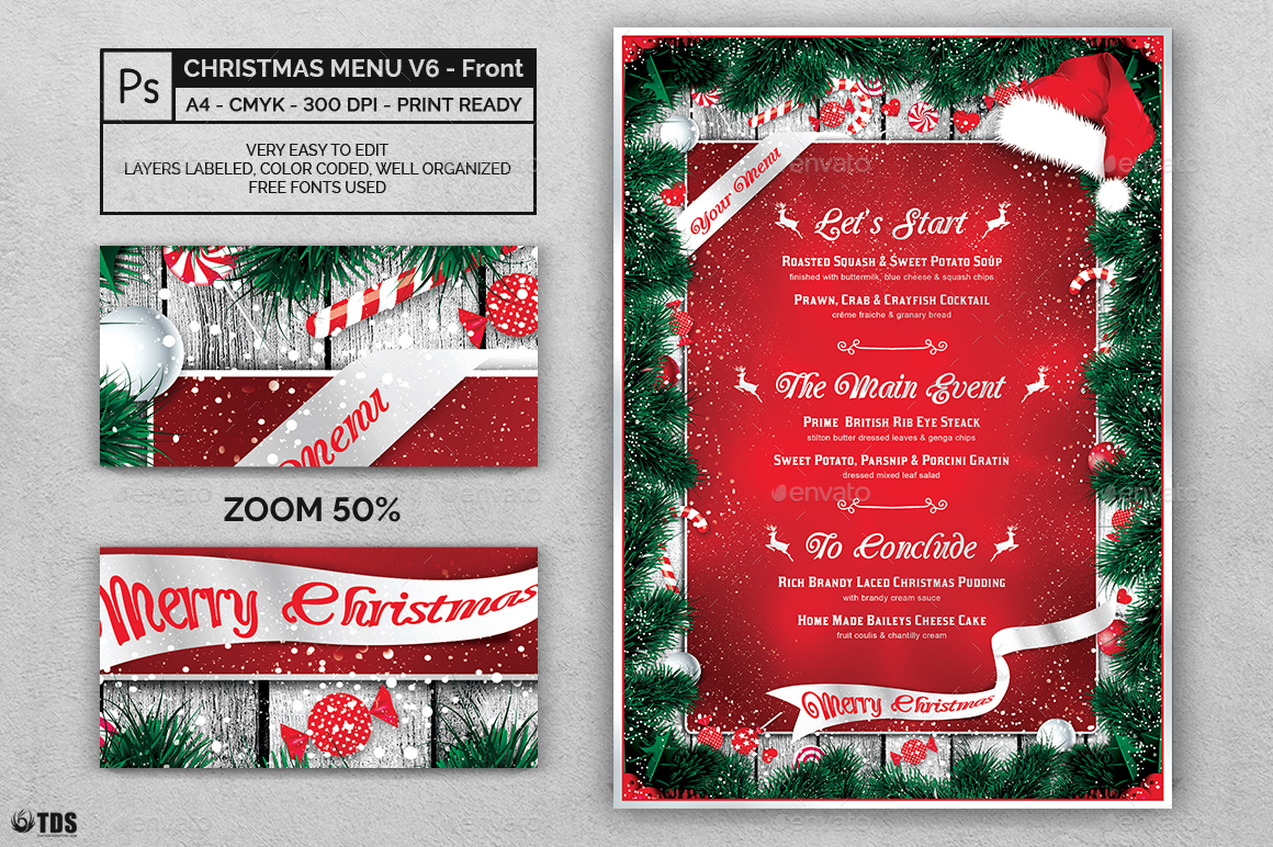 Christmas Menu Template V6 by lou606 | GraphicRiver