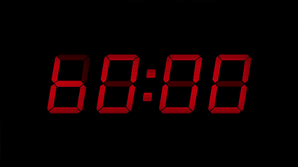 60 Second Red Digital Countdown Display, Motion Graphics | VideoHive