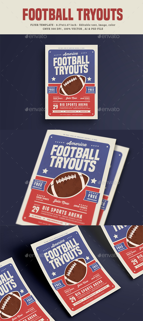 Football Tryouts Flyer by Guuver | GraphicRiver
