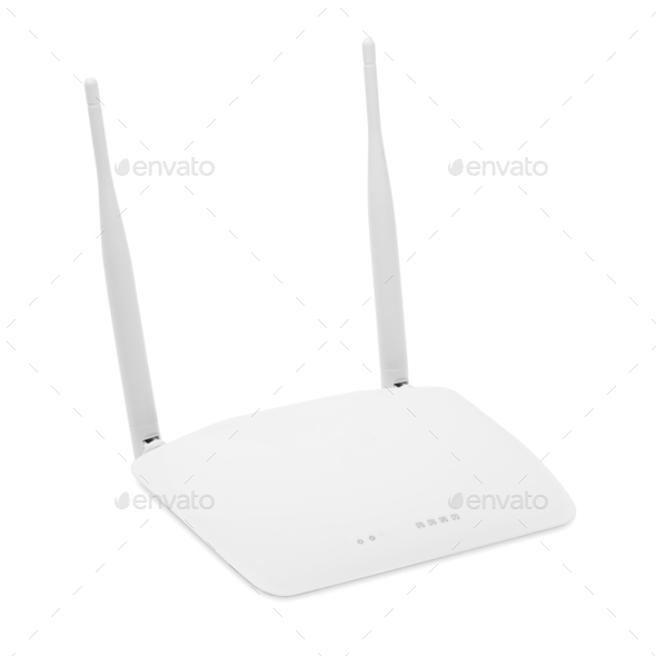Wi-Fi router isolated on white background including clipping path Stock ...