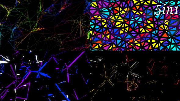 Colorful Plexus - VJ Loop Pack (5in1), Motion Graphics | VideoHive