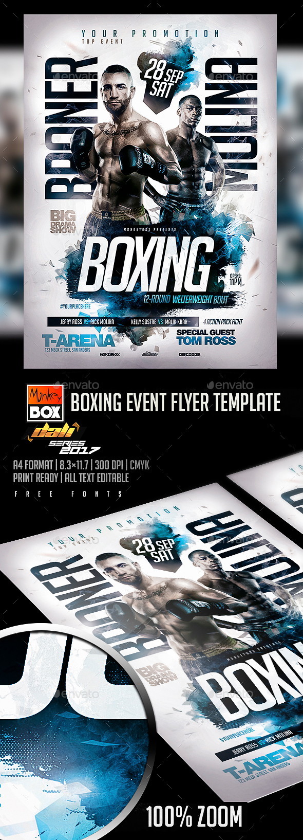 Boxing Event Flyer Template by MonkeyBOX | GraphicRiver