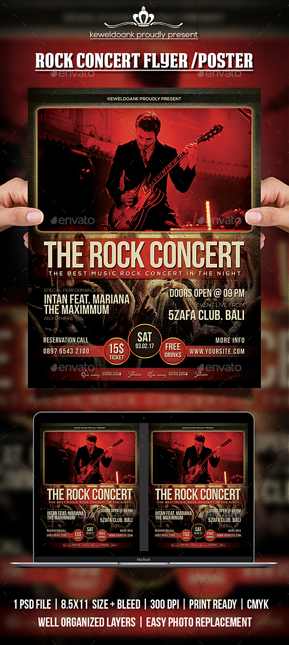 Rock Concert Flyer / Poster by keweldoank | GraphicRiver