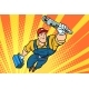 Male Superhero Plumber with a Wrench, Vectors | GraphicRiver
