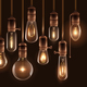 Vintage Glowing Light Bulbs Icon Set, Vectors | GraphicRiver