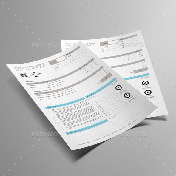 Professional Service Invoice A4 Template by Keboto | GraphicRiver
