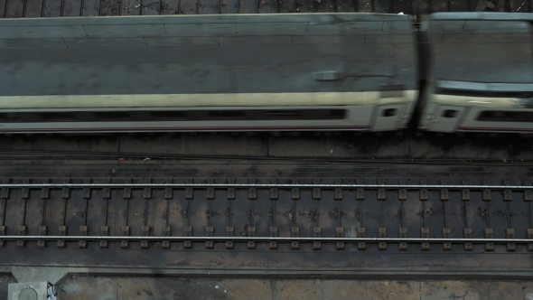Top View on Passing Trains, Stock Footage | VideoHive