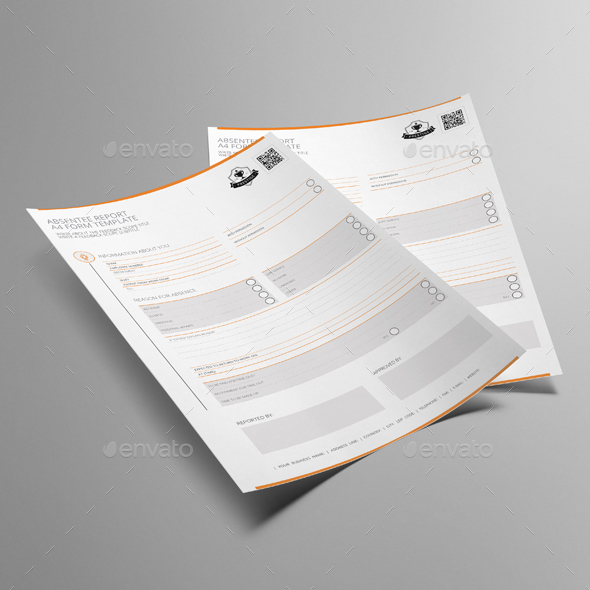 Absentee Report A4 Form Template by Keboto | GraphicRiver