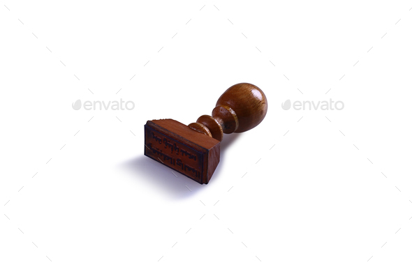 Wooden manual stamp isolated Stock Photo by QalebStudio | PhotoDune