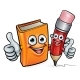 Book and Pencil Cartoon Characters, Vectors | GraphicRiver