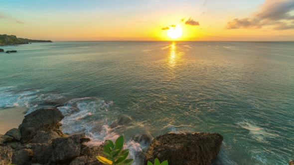 of Sunset on the Beach of the Island of Bali in Indonesia, at the ...