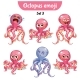 Set of Octopus Characters Set 3, Vectors | GraphicRiver