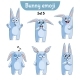 Set of Rabbit Characters Set 5, Vectors | GraphicRiver