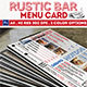 Rustic Bar Menu Card, Print Templates | GraphicRiver