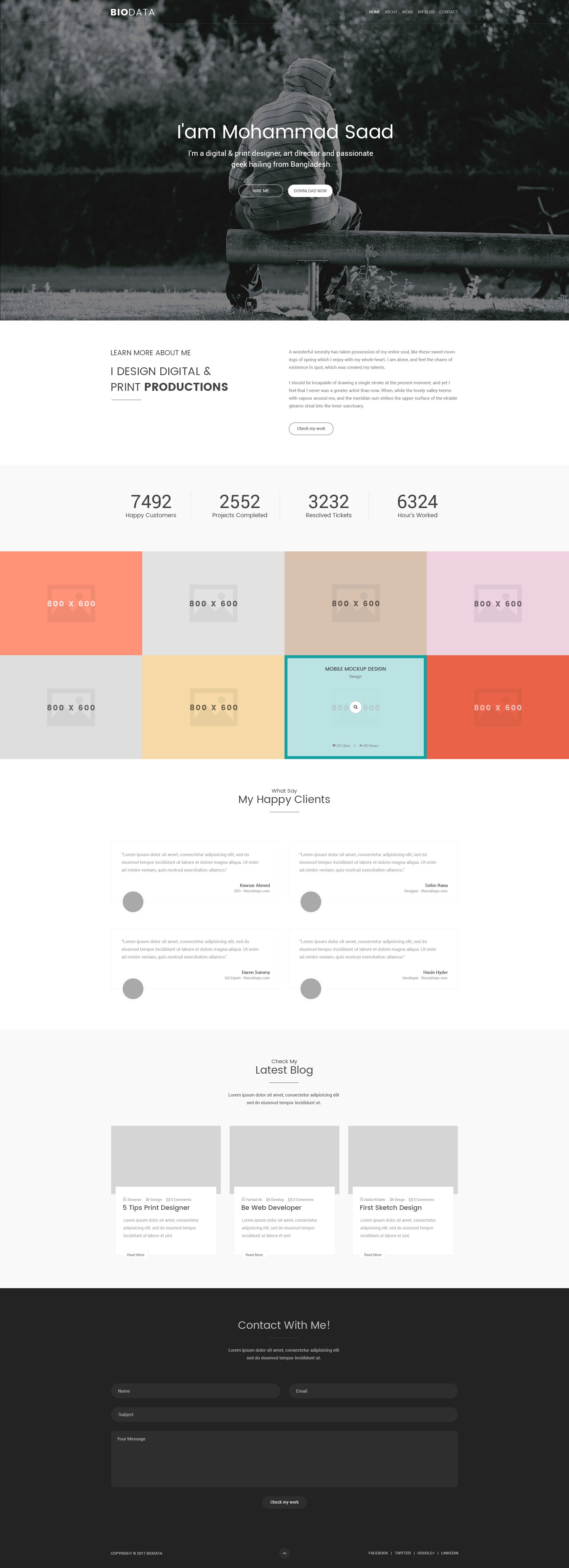 Biodata - Clean Personal PSD Template by thecodude | ThemeForest