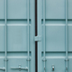 Cargo container doors in blue green tone. Delivery background ...
