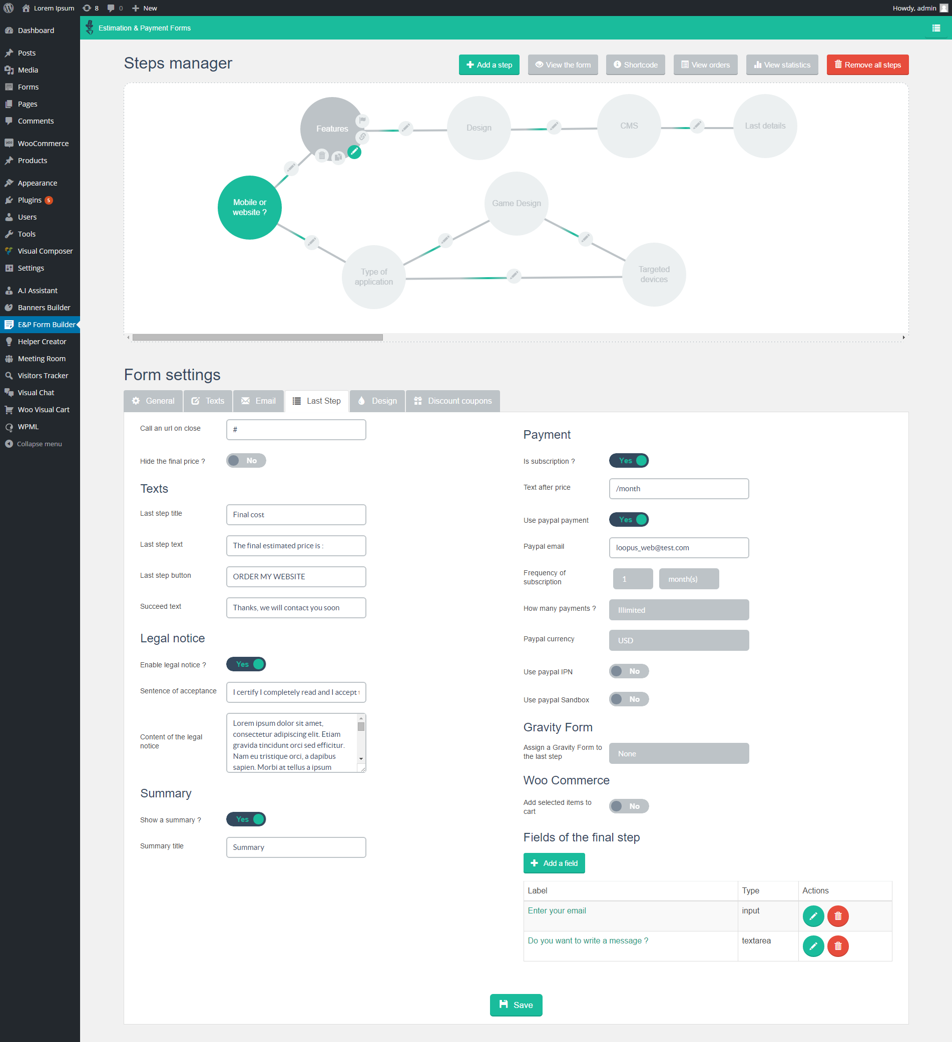 WP Cost Estimation & Payment Forms Builder by loopus | CodeCanyon