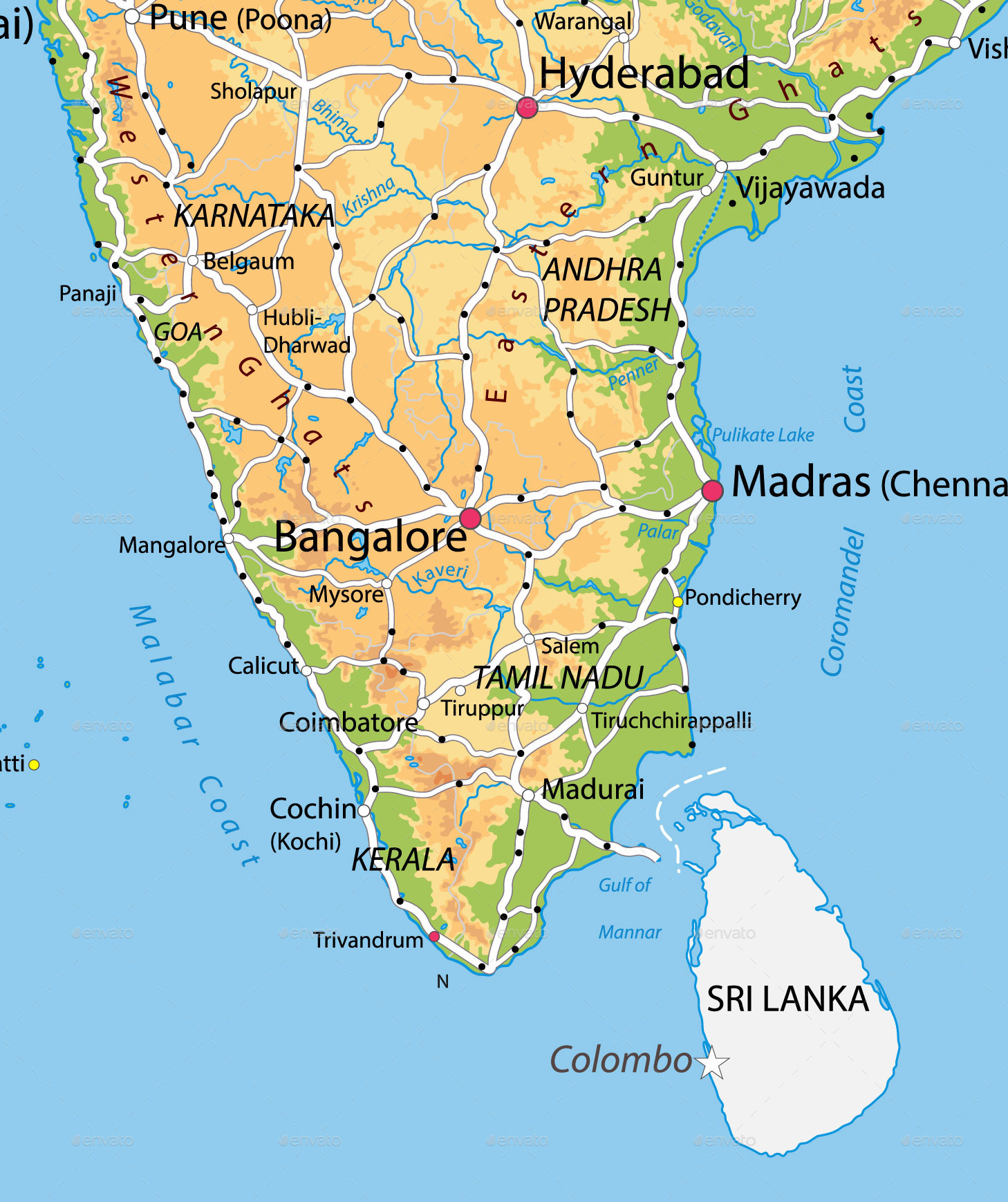 Physical Features Images Of Physical Map Of India