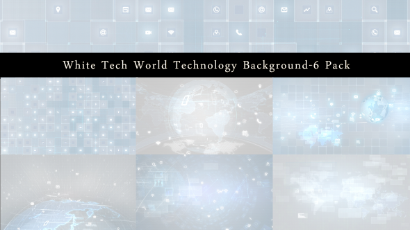 White Tech World Technology Background-6 Pack, Motion Graphics | VideoHive