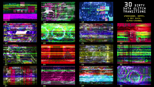 Dirty Data Glitch Transitions, Motion Graphics | VideoHive