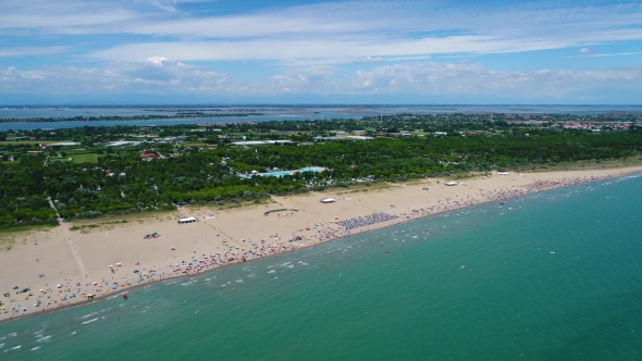 Italy, the Beach of the Adriatic Sea. Rest on the Sea Near Venice ...